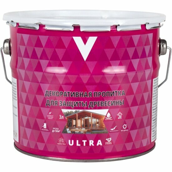 Декоративная пропитка для дерева "v" V Ultra, шелковистая полуматовая, 10 л, венге