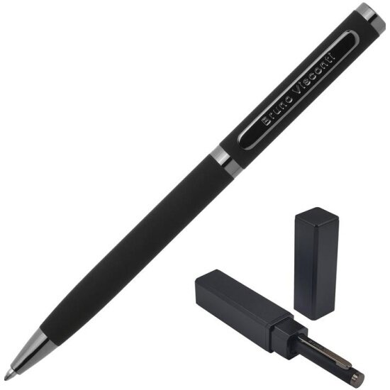 Ручка авт. Bruno Visconti BV FIRENZE 1мм синяя корп черный, тубус прямоуг черный 20-0298/03