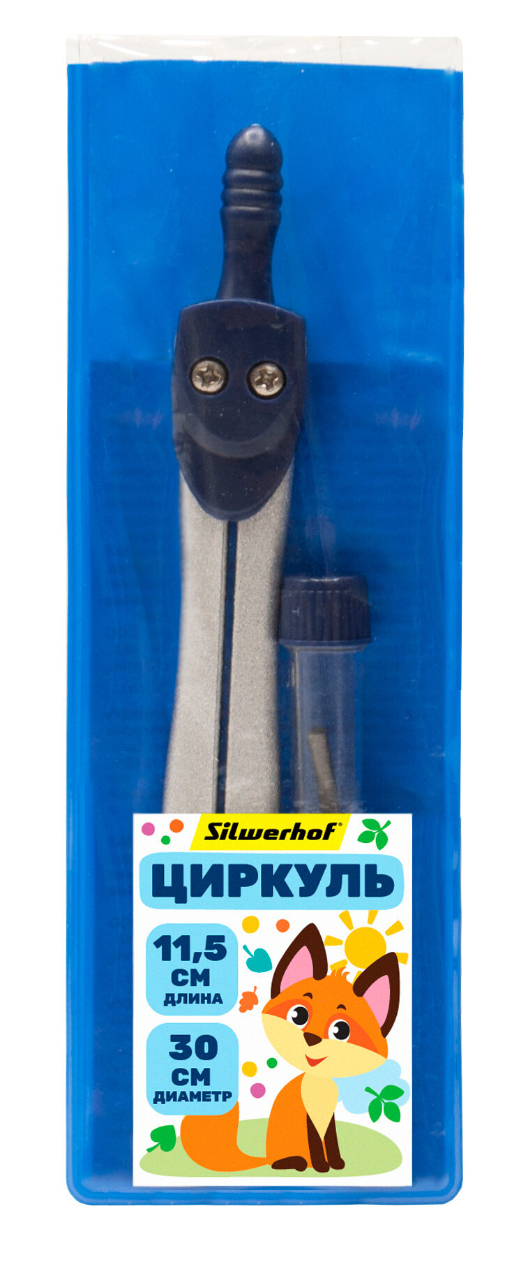 Циркуль Silwerhof Веселые друзья металл 11.5см в компл: грифель