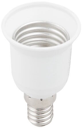 Патрон-переходник E14-E27 юпитер белый (JP7704-02)