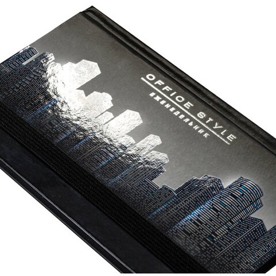 Еженедельник Brauberg недатированный с резинкой (171х93 мм), , твердый, УФ-ЛАК, 64 л, "Night City", 114575