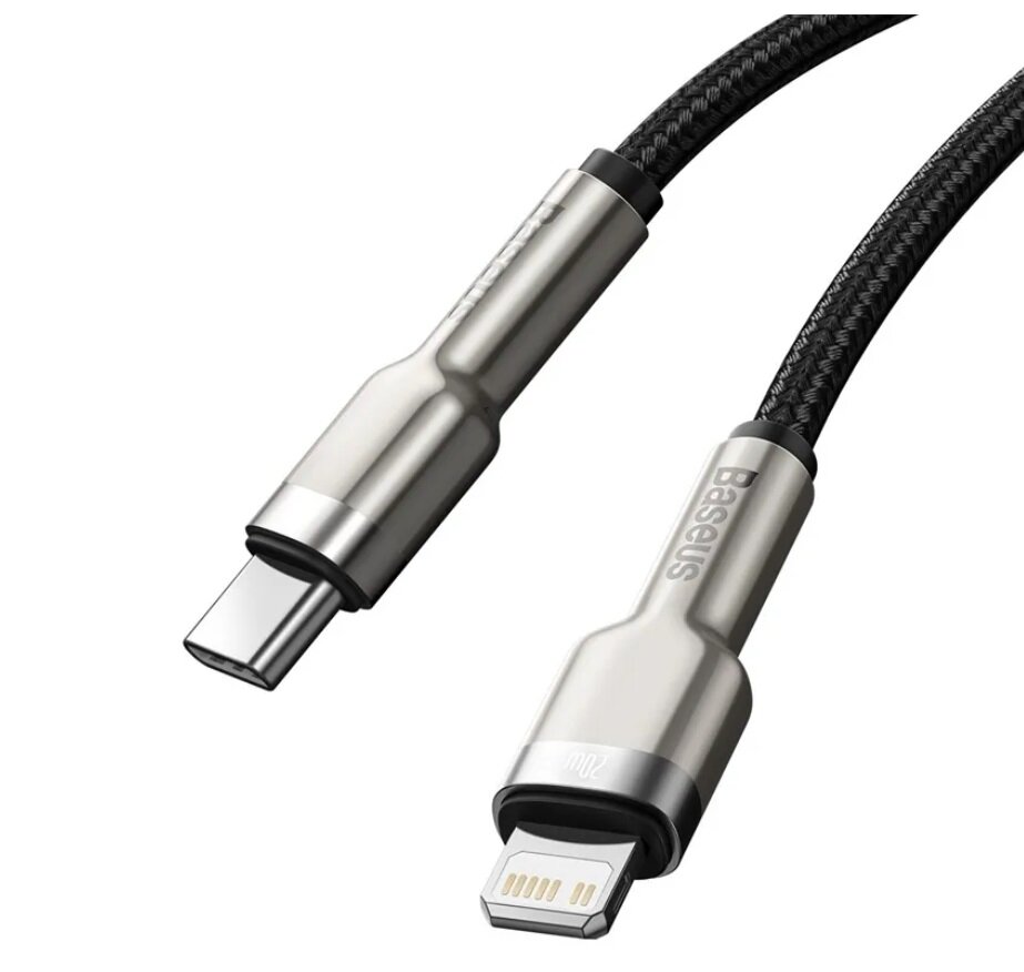 Кабель для быстрой зарядки Baseus Quality Zinc Alloy Metal Data Cable, Type-C to Lightning, PD20W, 2 м, Черный