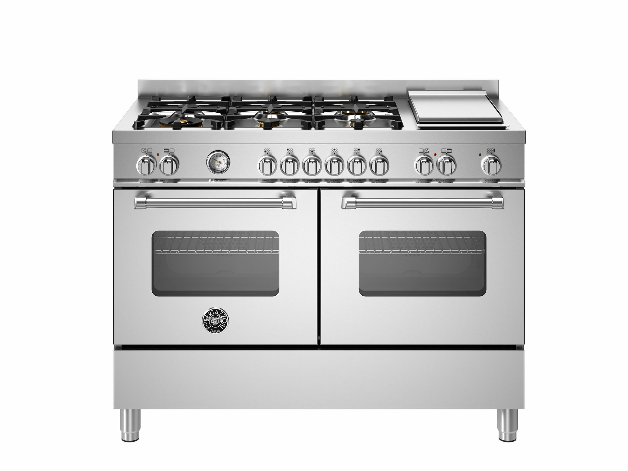 Варочный центр Bertazzoni MAS126G2EXT Master 120 см, 6 газовых конфорок, 2 электрических шкафа, нержавеющая сталь, гарантия производителя