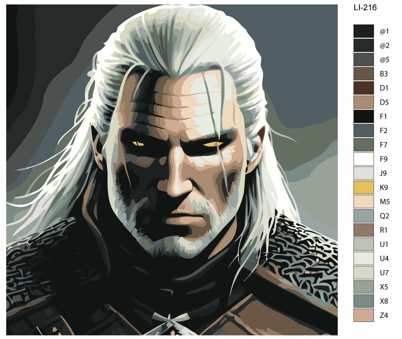 Картина по номерам,"Живопись по номерам", 48 x 48, LI-216, ведьмак