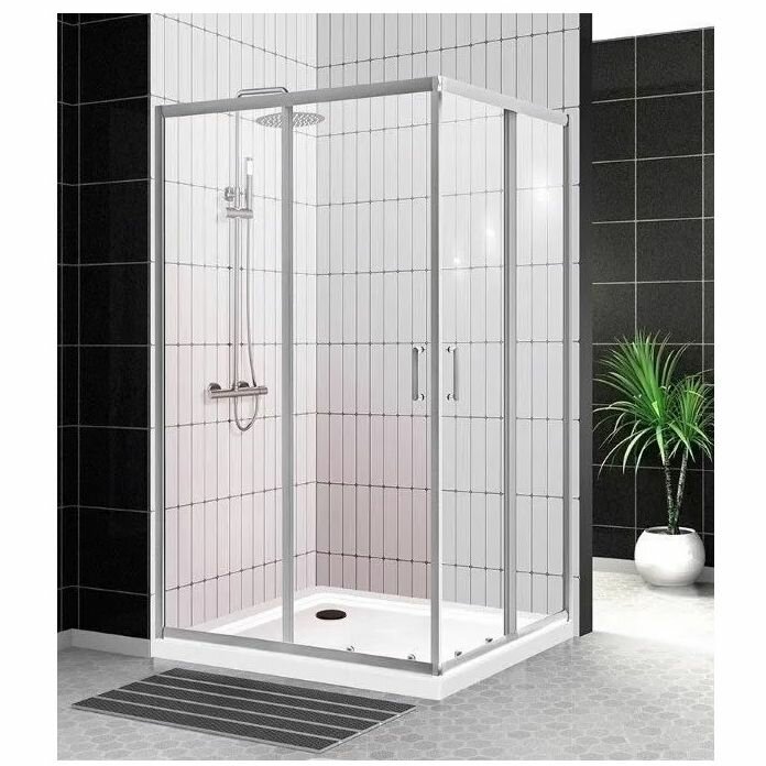Душевой уголок BelBagno UNO-195-AH-2-100/80-C-Cr хром, стекло прозрачное 5 мм (1000х1950х800)