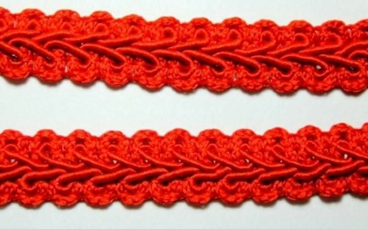 Тесьма декоративная Gamma "Шанель" 8,5-10 мм,5 м, № 026 красный (GSH-10)