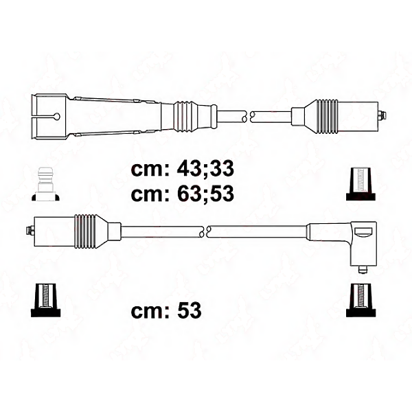 LYNXauto SPC8022 (0300890561 / 0300890717 / 0502) провода высоковольтные Audi (Ауди) 80 1,6 84-91, VW Golf (Гольф) II 1,3-1,8