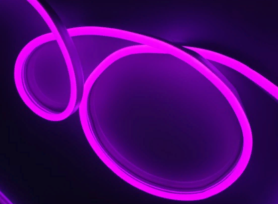 Светодиодный гибкий неон, 8x16мм, SMD2835, IP65, 5м, фиолетовый, 12V, 9Вт/м, 120шт/м