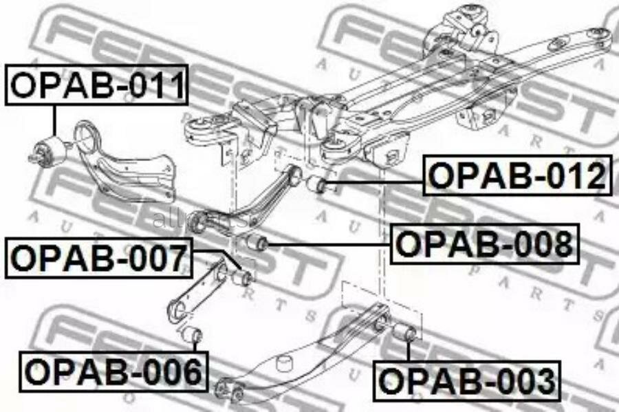 FEBEST OPAB-012 сайленблок заднего поперечного рычага OPEL INSIGNIA 2009-