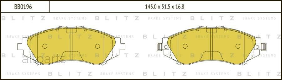 BLITZ BB0196 колодки тормозные дисковые передние DAEWOO LACETTI, NUBIRA 04-