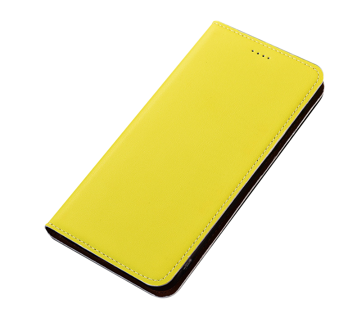 Чехол-книжка MyPads Premium для Samsung Galaxy A8+ plus (2018) SM-A730F/DS из качественной импортной натуральной кожи с элегантной стеганой прошивкой премиум-класса и магнитной крышкой желтый