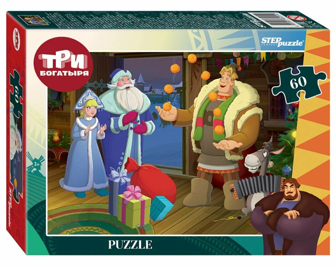 Пазл детский Step puzzle 60 деталей: Три богатыря и Пуп Земли