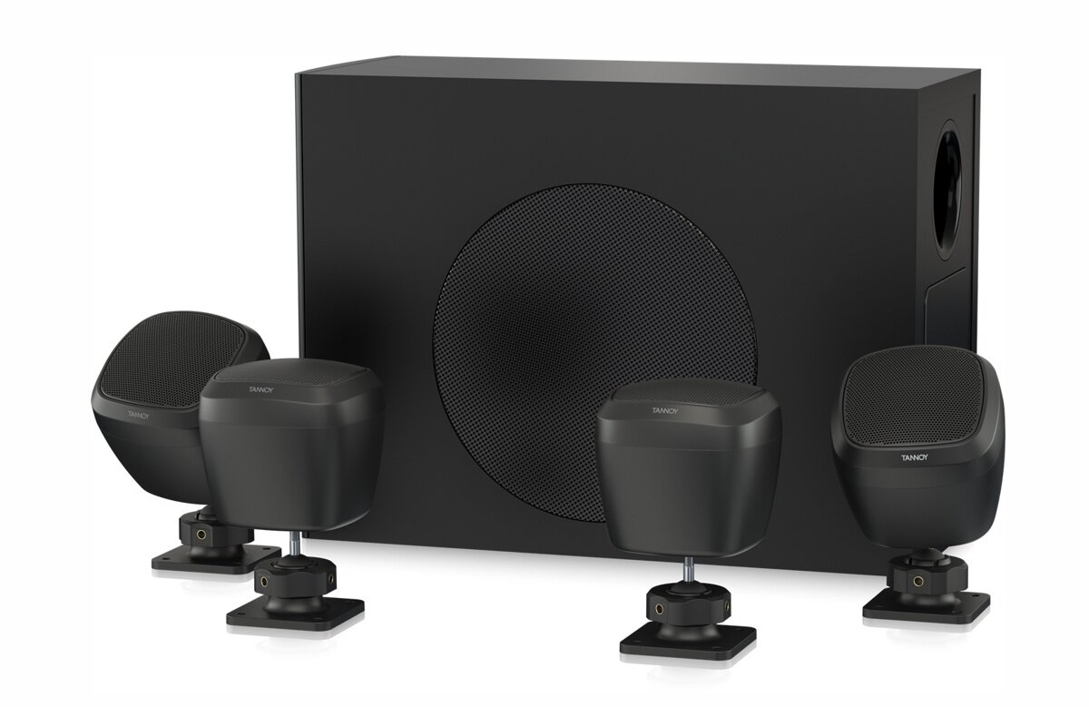 Tannoy SAT SUB 4PACK комплект настенный сабвуфер 6,5" и 4 сателлита 2,5", встроенный кроссовер, 70/100B-80Вт, 120Вт/8Ом, 32Гц-20кГц, чёрный