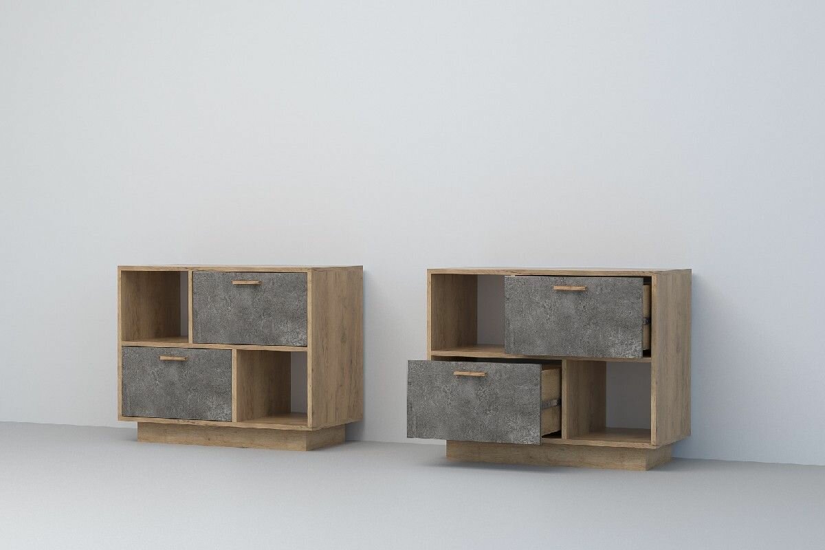 Тумба "ЭГО" Т-1 (ПД) Дуб Крафт Золотой/Камень Темный