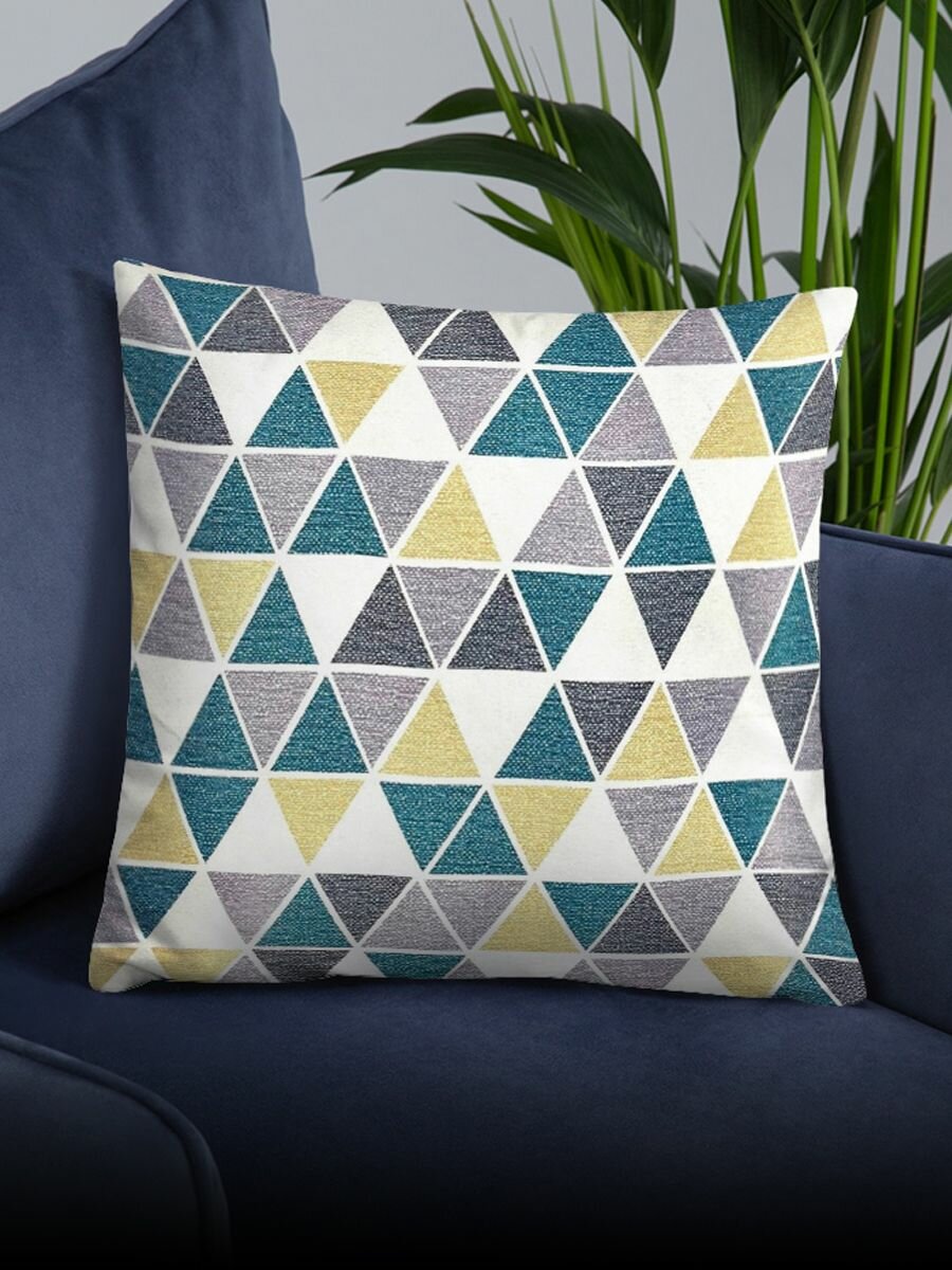 Наволочка для подушки «бирюзовый треугольник» 40х40 см.