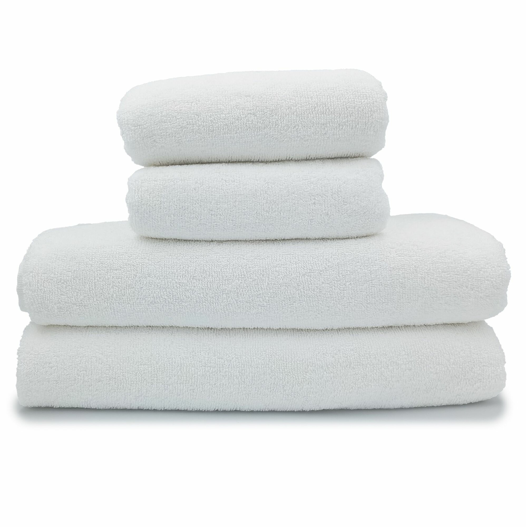 Набор банных полотенец 4 шт: 70х140 см 2 шт, 50х90 см 2 шт Хлопок 100% 450г/м2 Белый