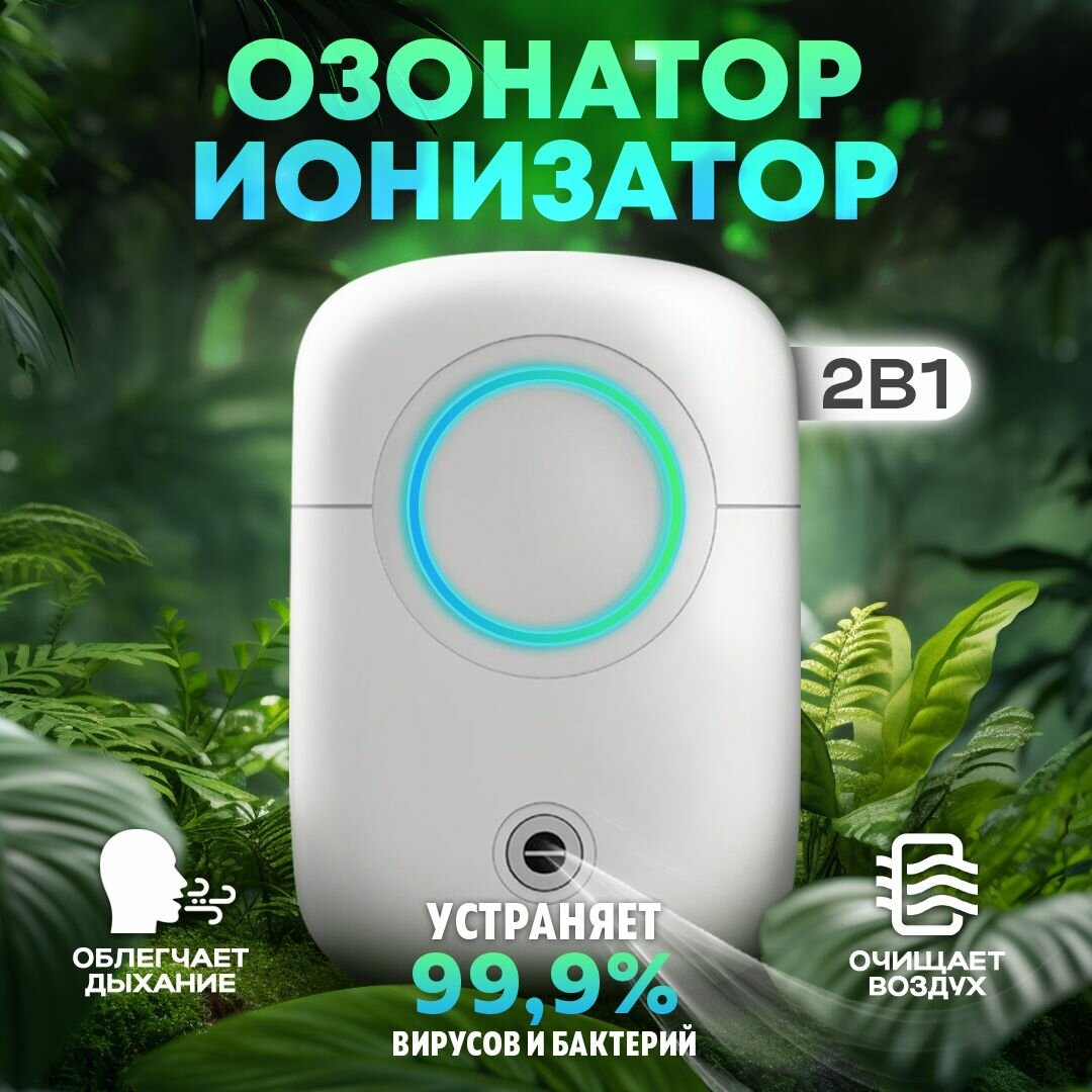 Озонатор ионизатор воздуха для дома, бытовой / Озонатор для дезинфекции и устранения неприятного запаха в помещениях / Обеззараживатель воздуха