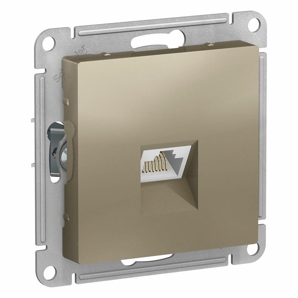 AtlasDesign Шампань Розетка компьютерная RJ45, кат. 6A, механизм, Systeme Electric, ATN000586