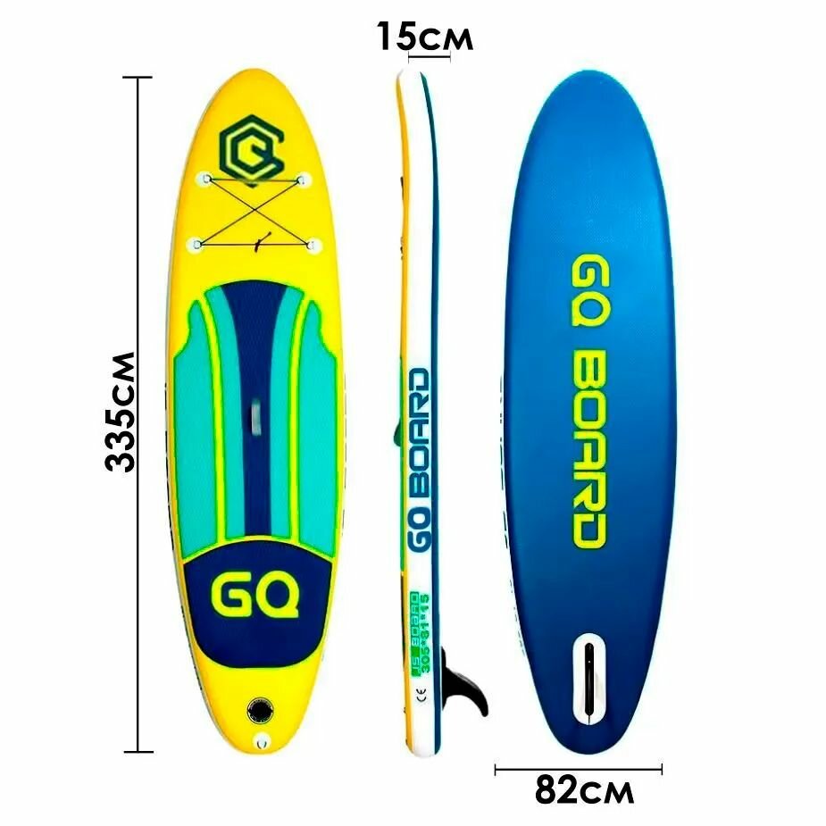 Sup-доска надувная GQ RD для серфинга с веслом, полная комплектация, двухслойный кант, 335 х 81 х 15 см