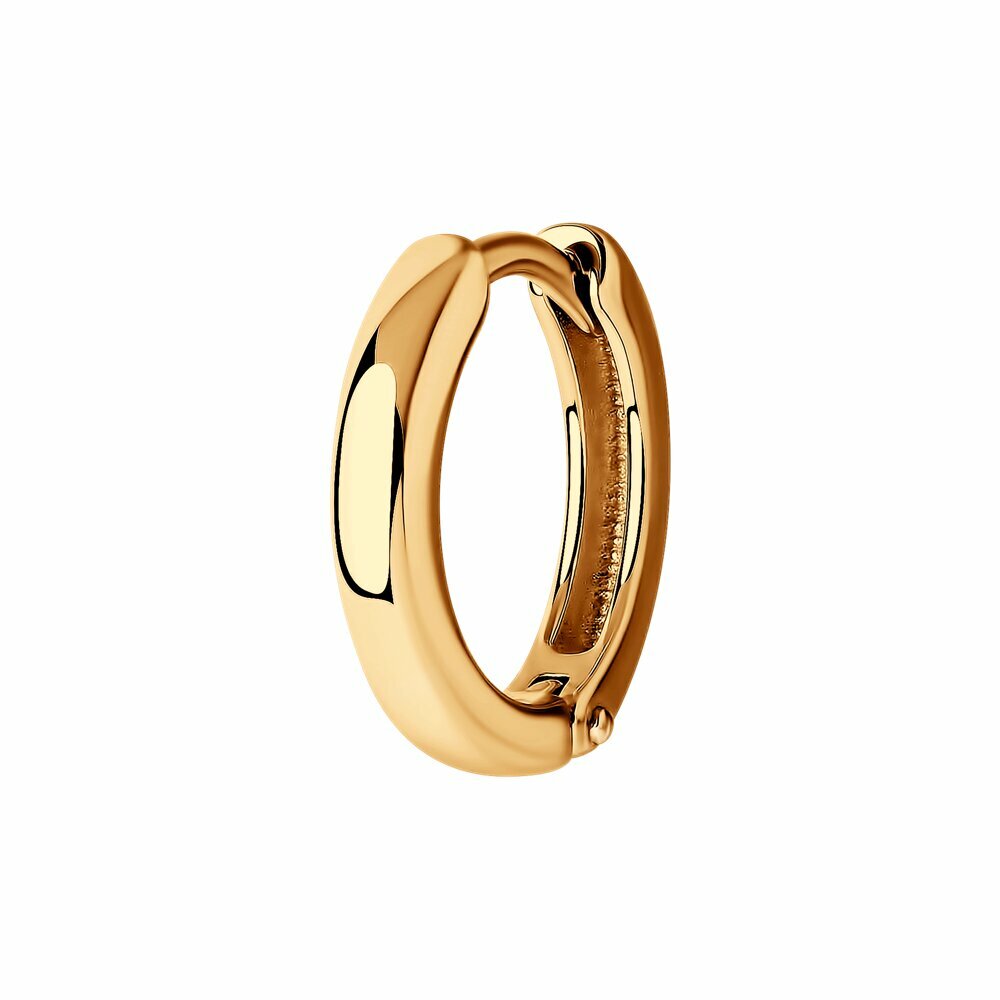 Моносерьга, серебро, 925 проба, золочение