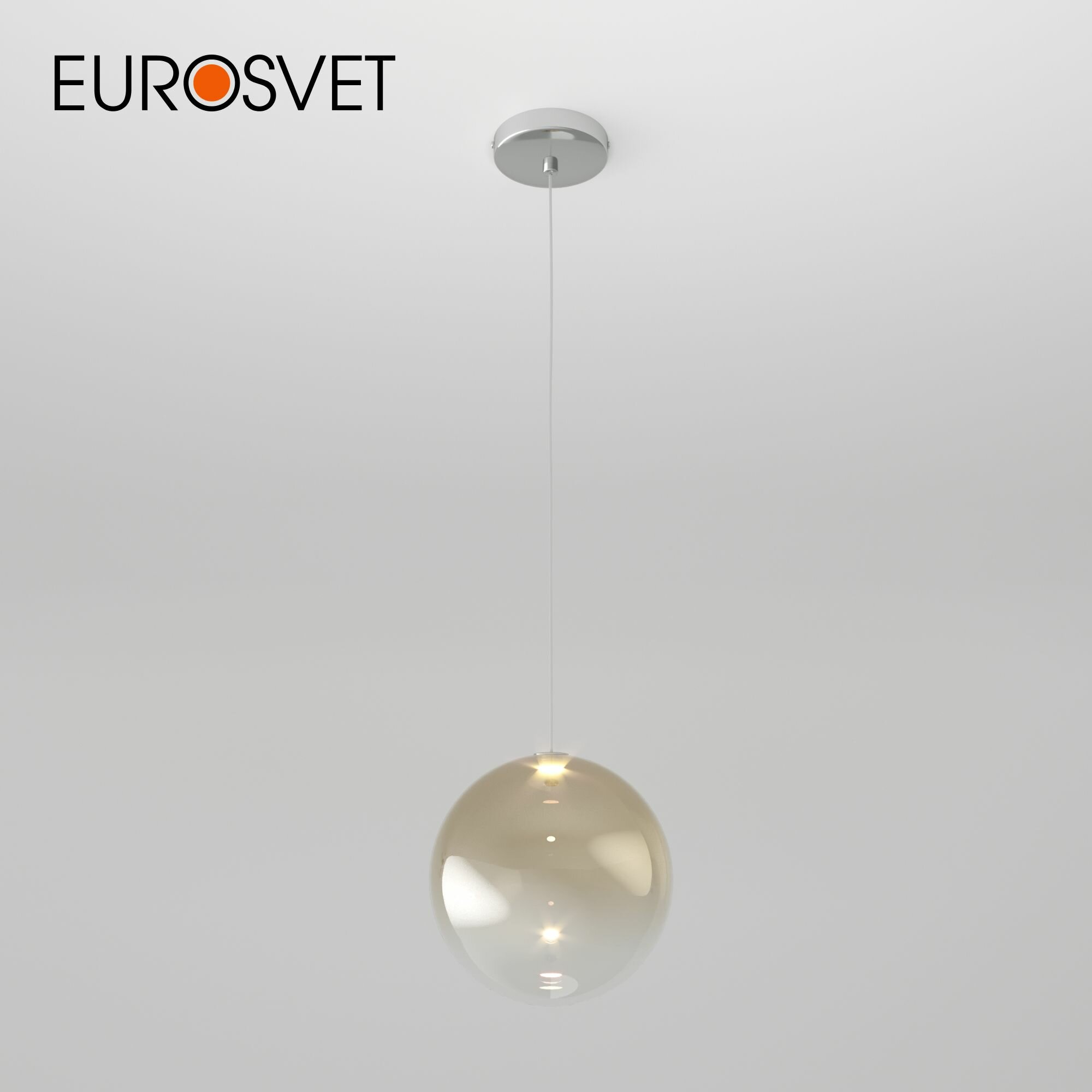 Подвесной светодиодный светильник Eurosvet Wonder 50230/1 LED, 1 Вт, 4200К, янтарный, диаметр плафона 18 см
