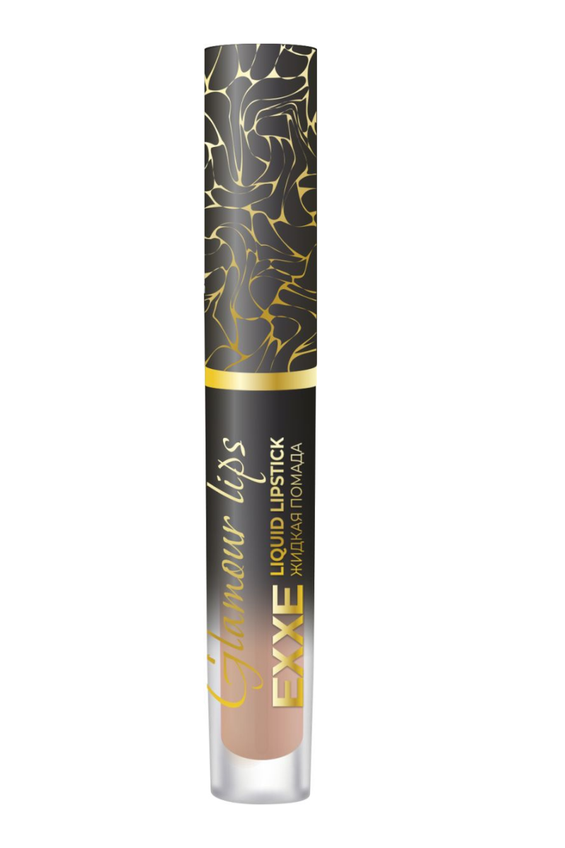 Губная помада жидкая EXXE Glamour lips 01 «Шёлковый бежевый» (3 мл)