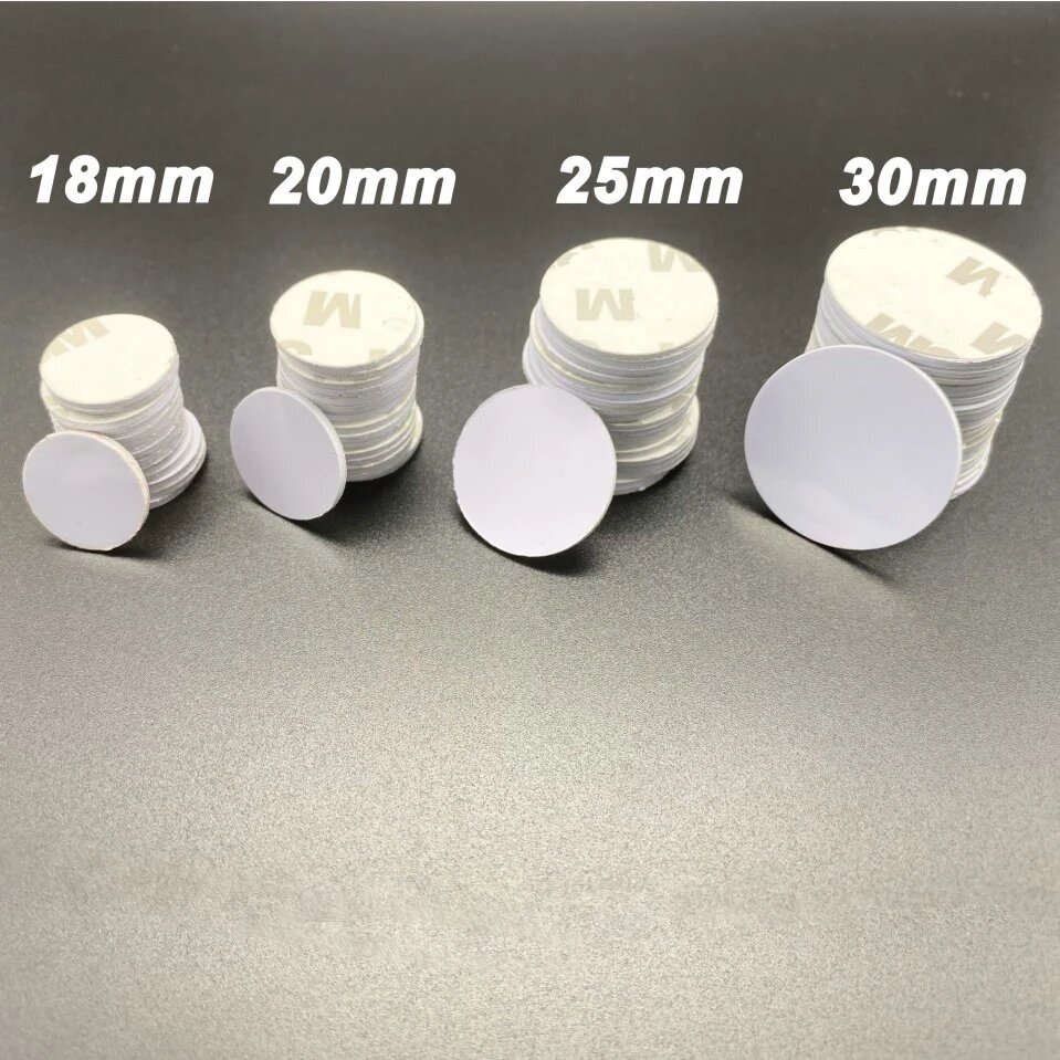 RFID-наклейки HVTSQGJ 50 шт, 125 кГц, чип TK4100 или T5577 18mm only read