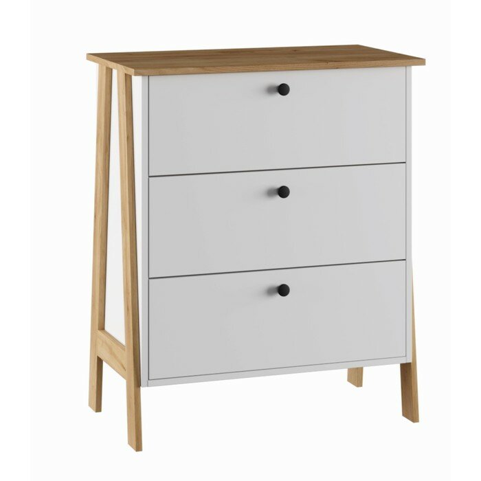 Комод для хранения «Теодора», 750×430×900 мм, цвет белый/крафт золотой