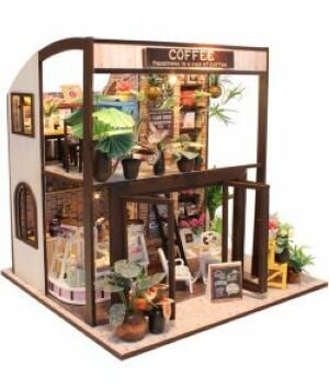 Интерьер в миниатюре Coffee house с подсветкой