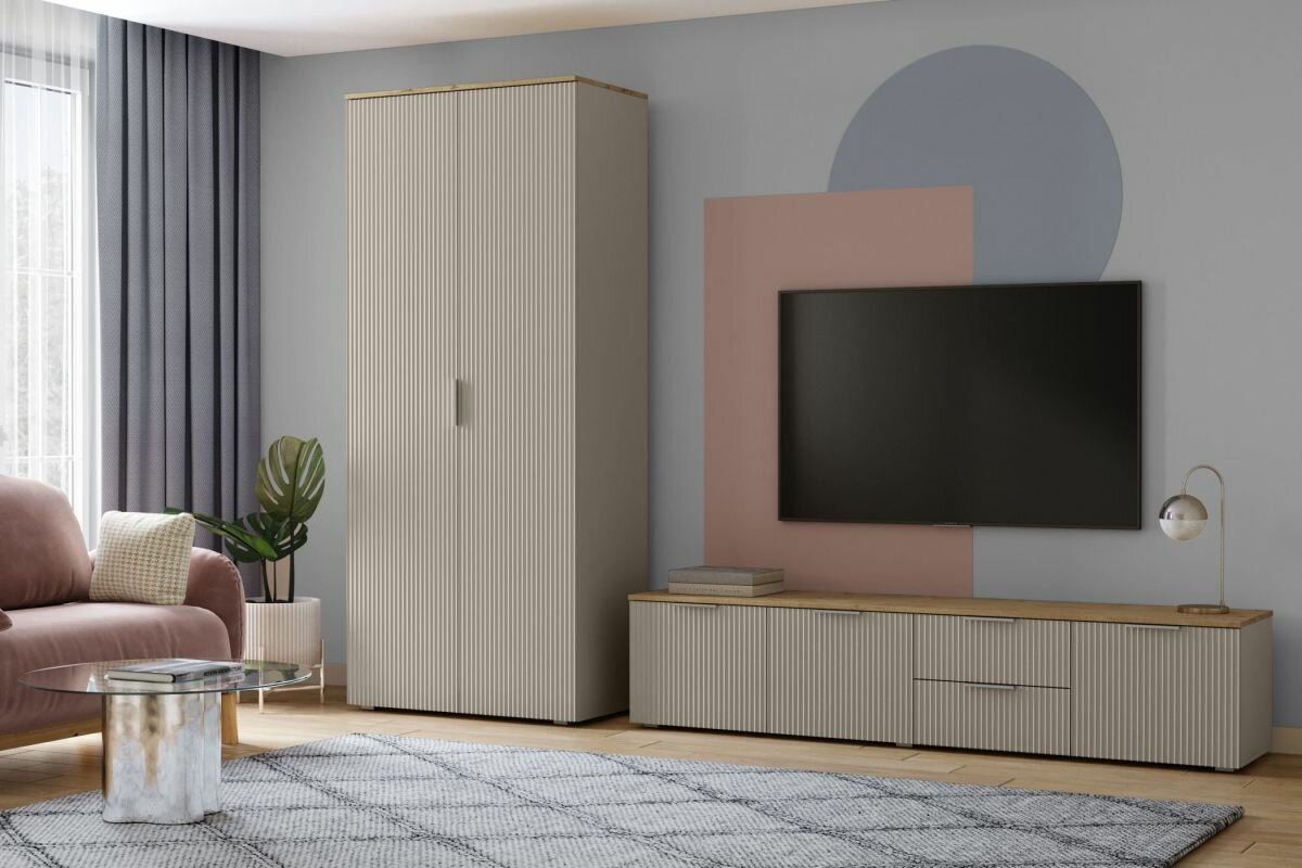 Гостиная Салерно-2 Кашемир для книг для одежды 289*212*50