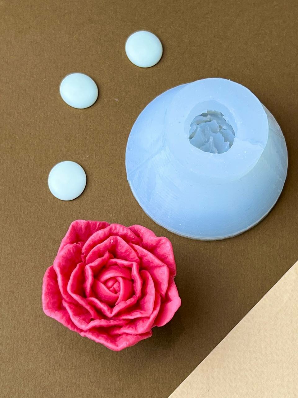 Силиконовый молд "Роза №4", форма подходит для творчества из шоколада, мыла, воска и эпоксидной смолы