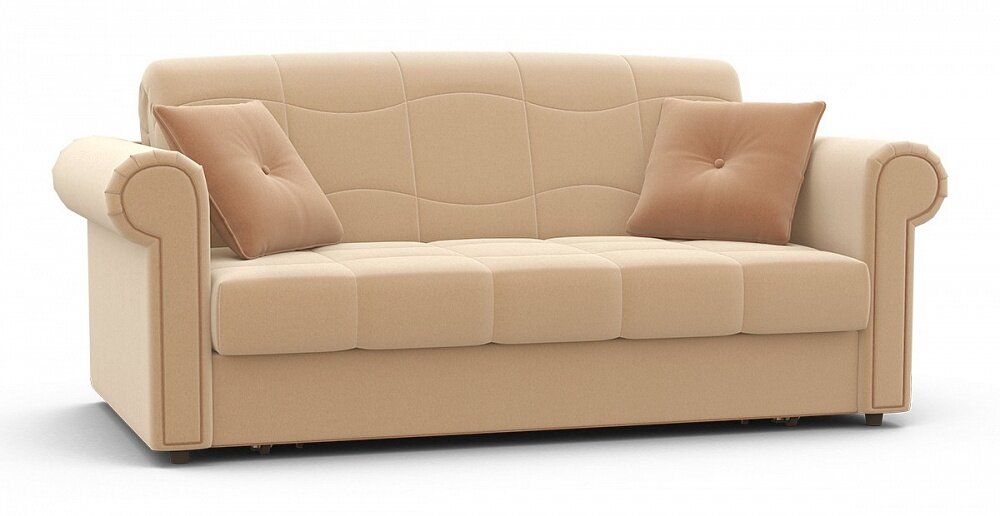 Прямой диван Сан-Марино Бежевый Велюр, аккордеон, 168х107х88 см