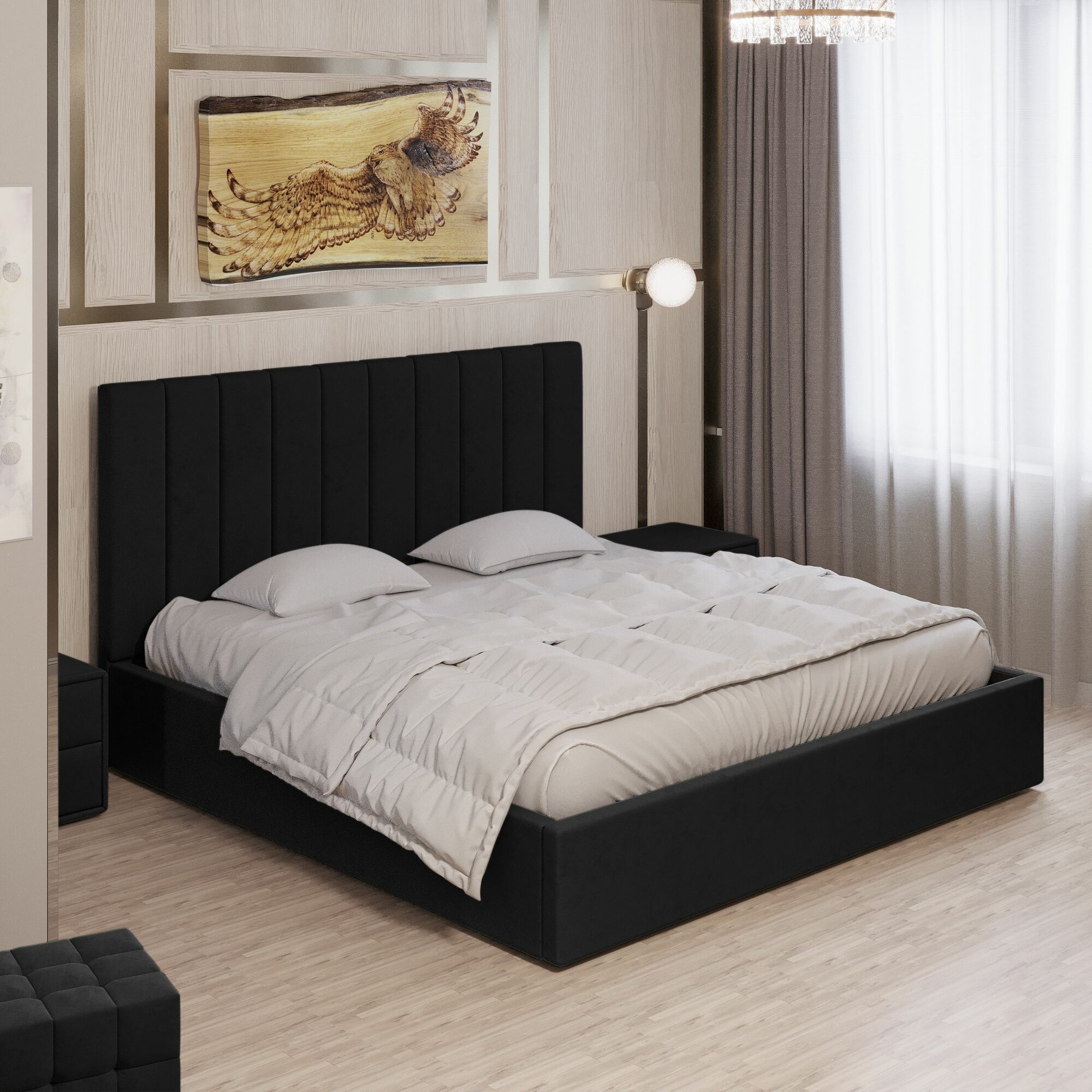 Двуспальная кровать 160х200 Милан мини (2024), с подъёмным механизмом, фабрика Микс-Интерьер (Россия)