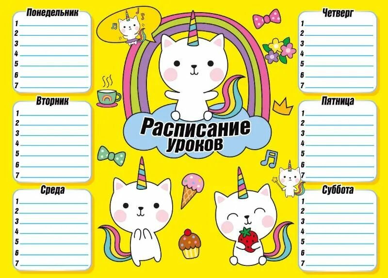Расписание уроков магнитный с маркером для школьника, А4 знатное