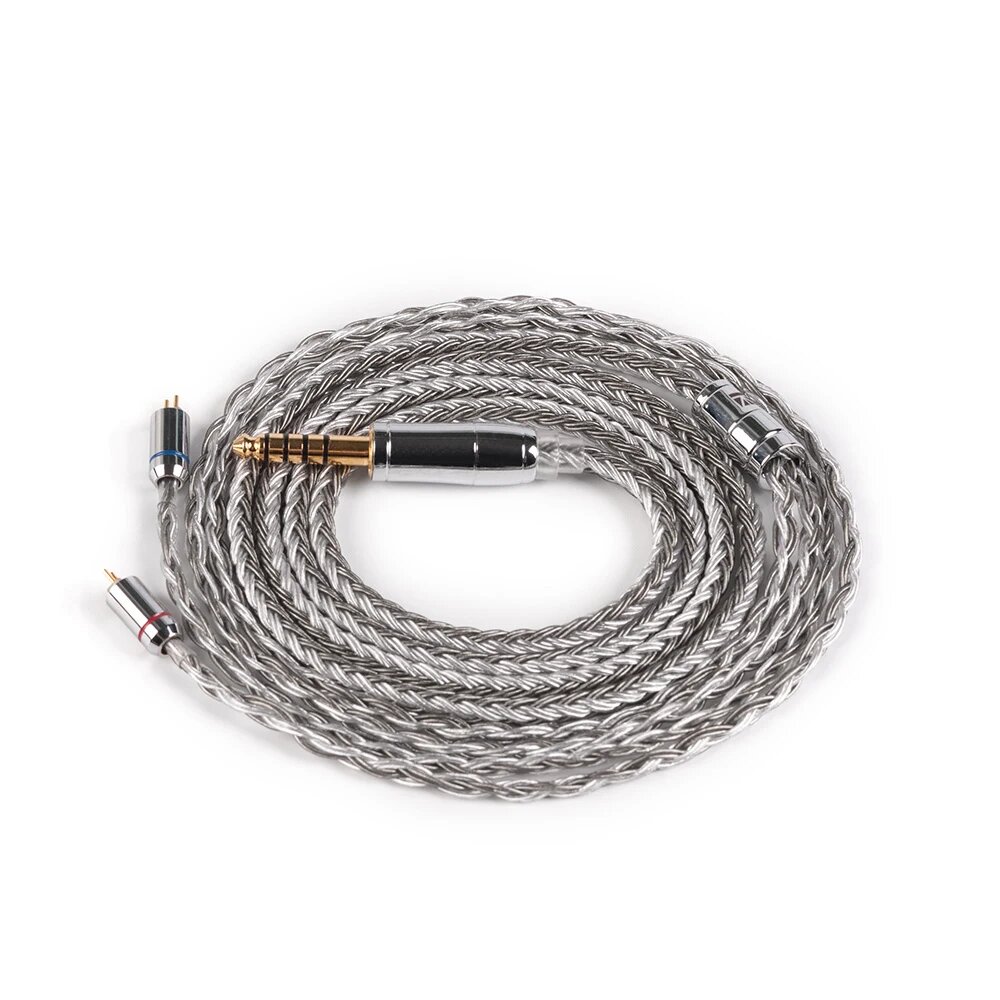 KBEAR 16-ядерный серый посеребренный кабель для наушников KZ 2 pin 4.4mm