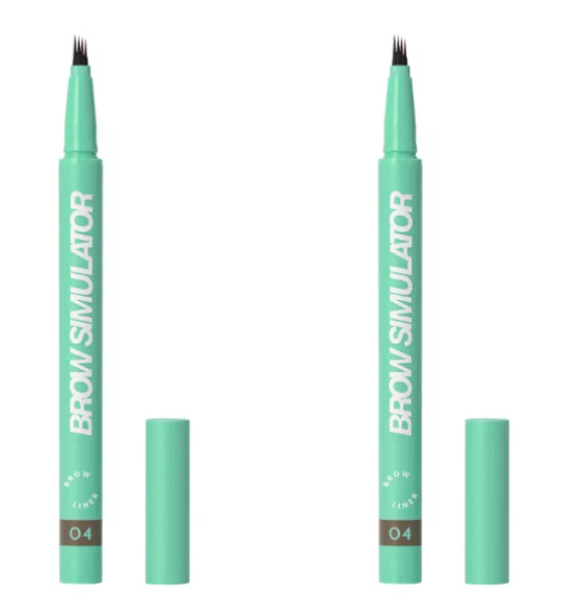 Лайнер для бровей Love Generation Brow Simulator, тон 04 темно-коричневый, 0,5 мл, 2 шт