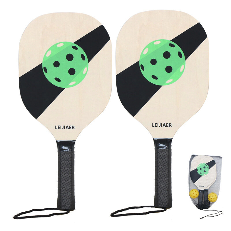 Набор ракеток для пиклбола LEIJIAER из массива дерева, две ракетки, два мяча, прямая продажа