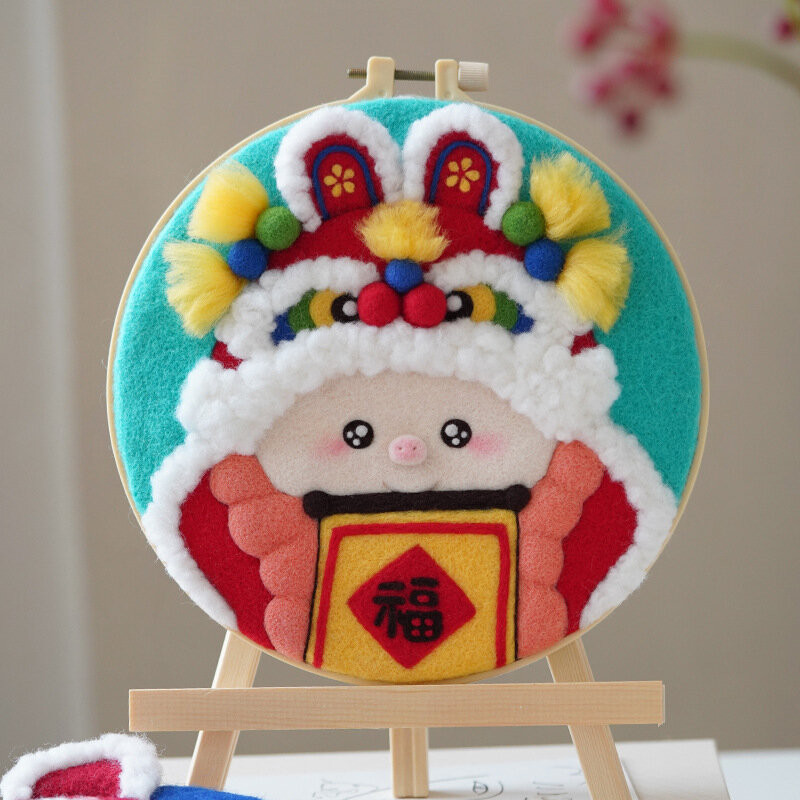 Горячая распродажаНабор материалов для создания фоторамки из шерстяного войлока с пейзажной картиной, ручная работа, украшение для дома, подарок для пар.