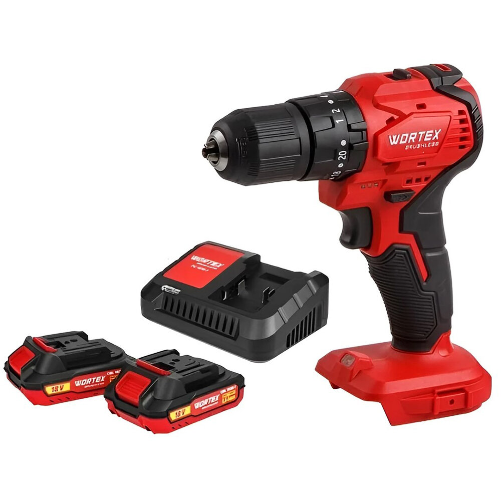 Дрель-шуруповерт аккумуляторная Wortex BD 2030-1 DLi ALL1, 2х2 Ач