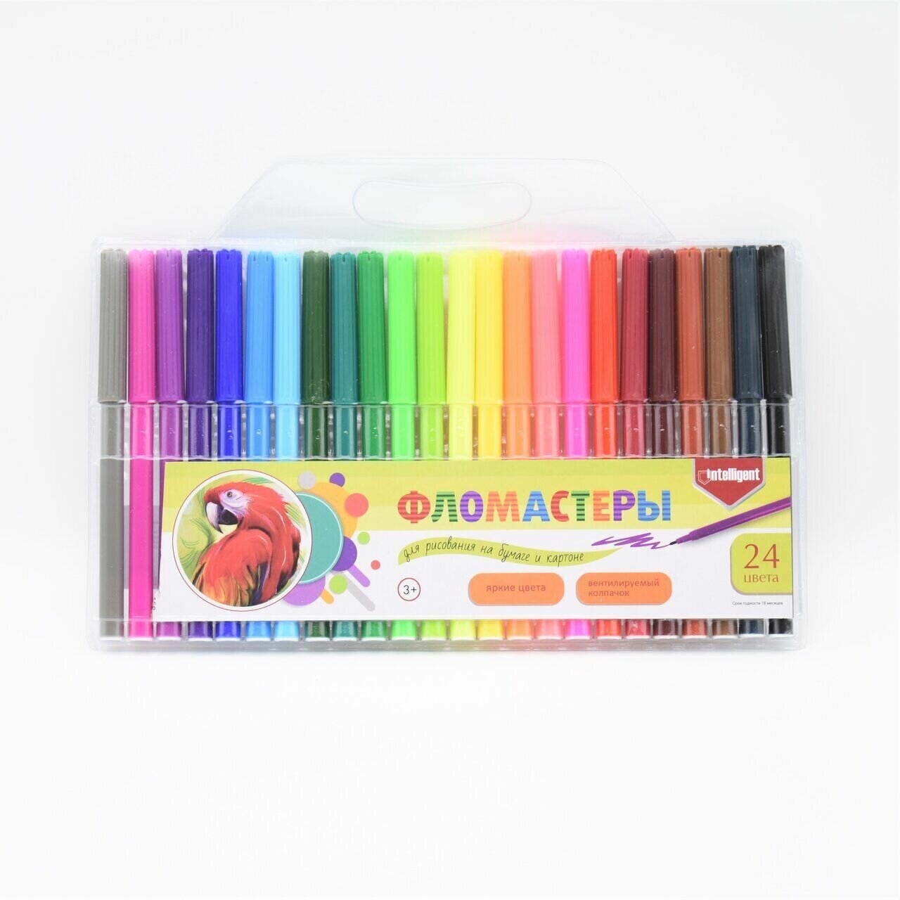 Фломастеры 24 цвета смываемые "Яркие цвета" блистер