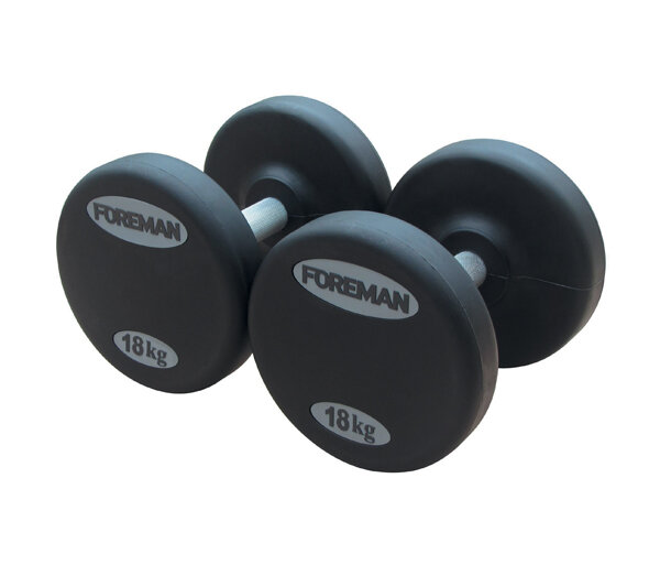 FOREMAN Гантели фиксированные обрезиненные FOREMAN AU Rubber KG Dumbbells, 8 кг
