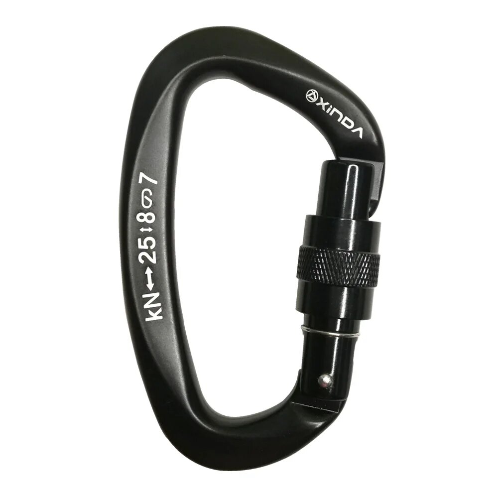 Карабин XINDA XD-Q9628 D-образный 25KN Черный, All Black