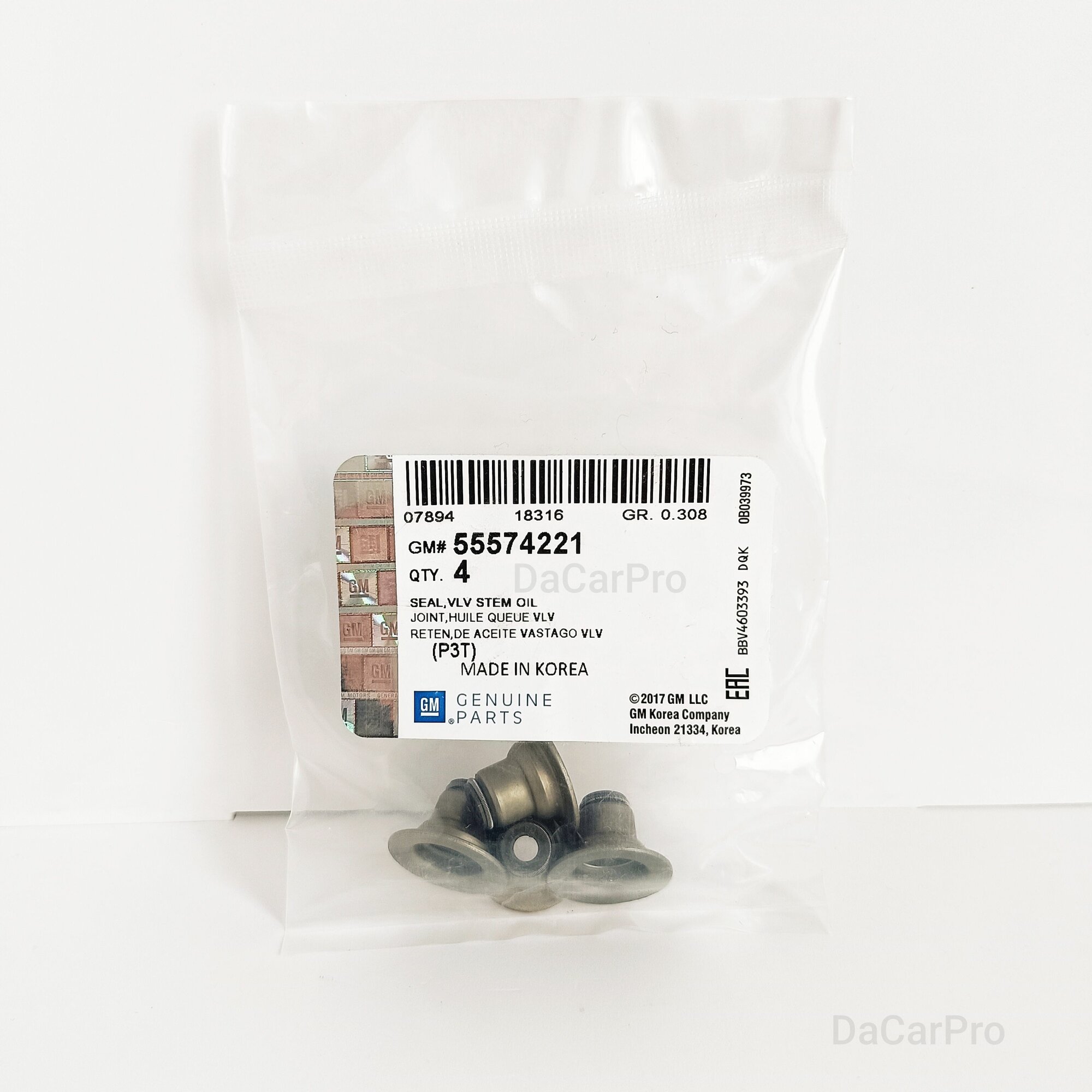 Колпачок маслосъемный 4 шт. GM 55574221 Chevrolet Aveo, Cruze, Orlando / Opel Astra, Insignia, Zafira и др.