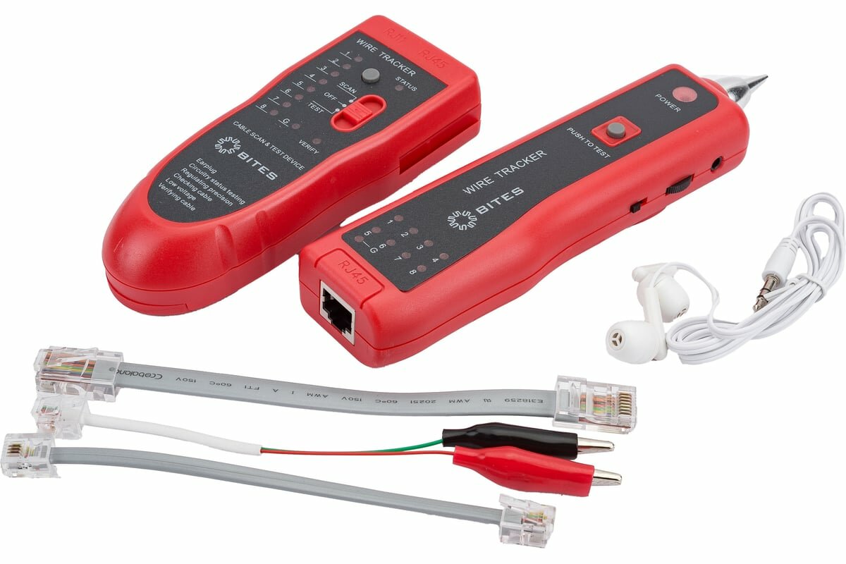 Тестер-трассоискатель для тестирования кабеля 5bites UTP/FTP/STP RJ45, TEL RJ11/12 LY-CT025