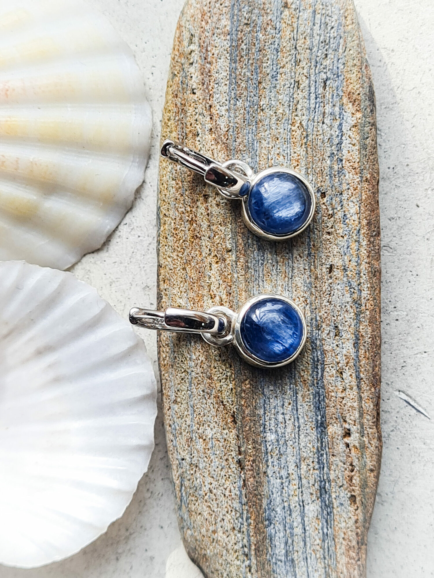 Серьги, серебро, 925 проба, кианит