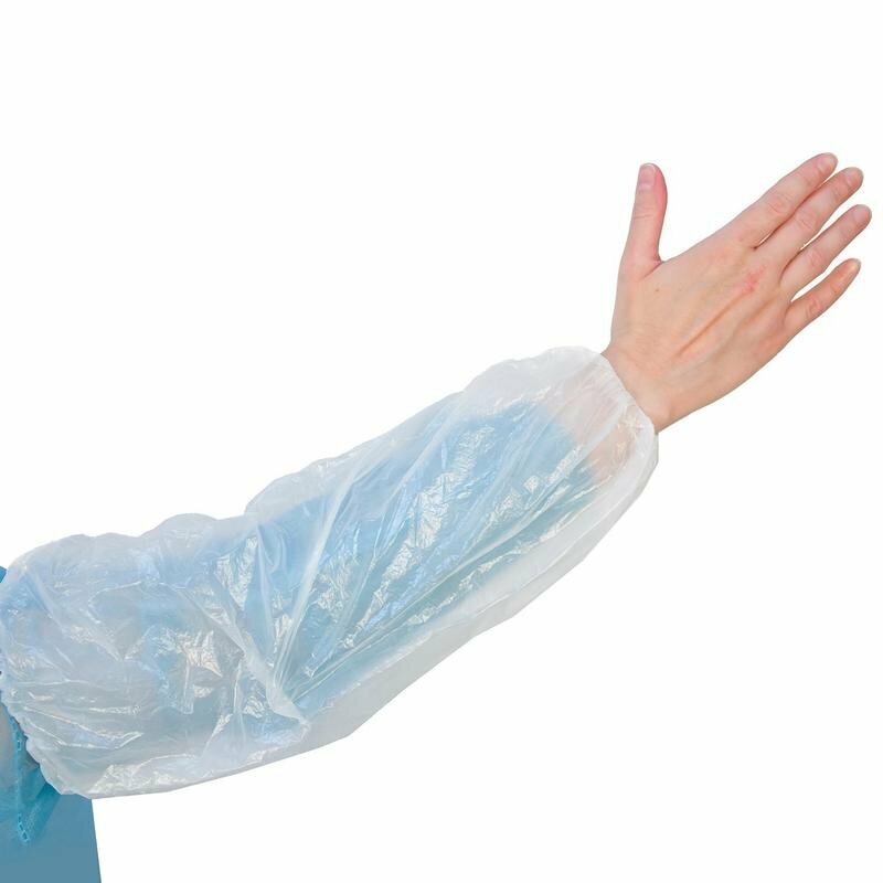 Нарукавники ПНД одноразовые белые 40 х 20 см. 100 шт/уп, ПС, 1390826