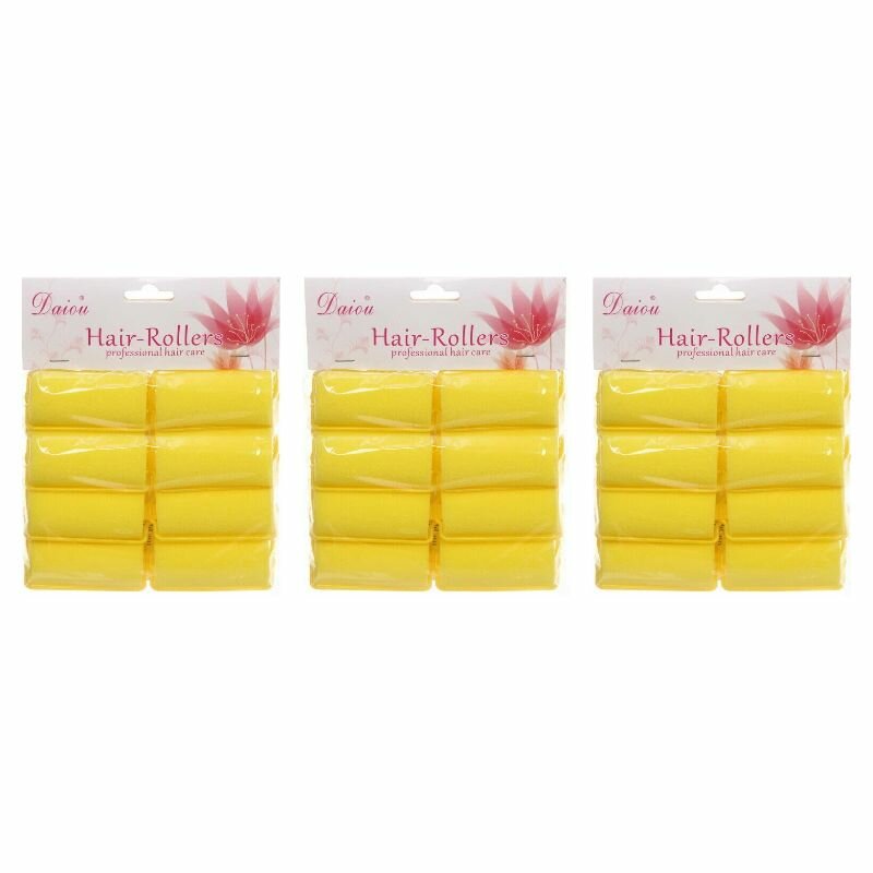 Daiou Бигуди поролон с зажимом d-30мм 8шт, 3уп