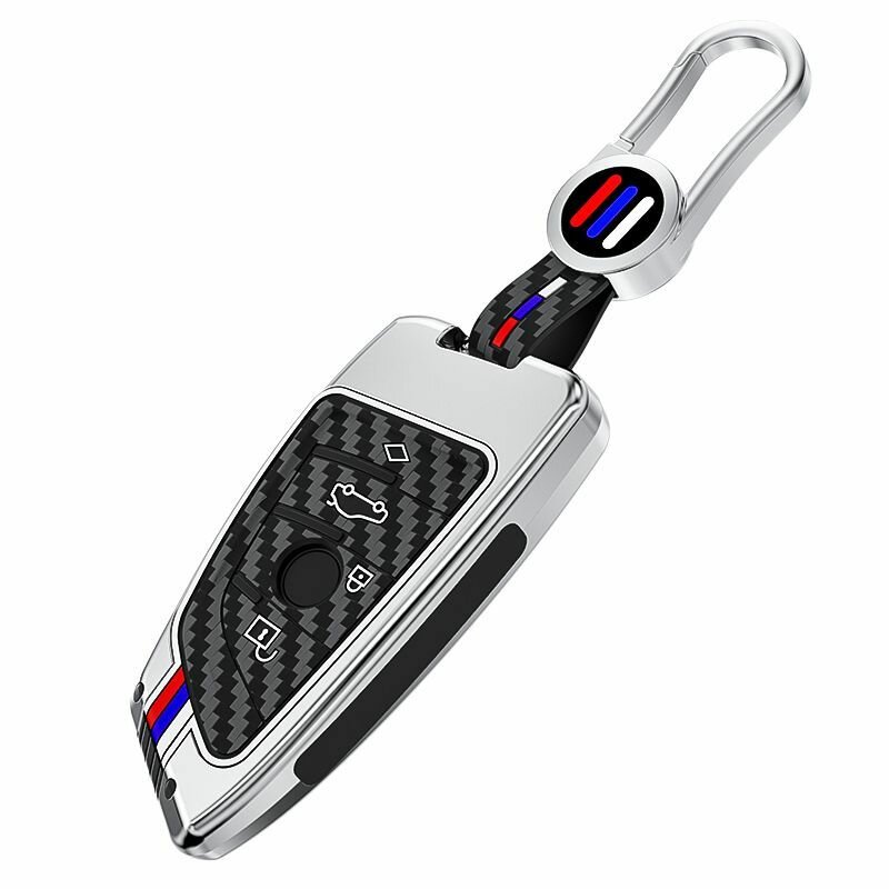 Чехол для ключа автомобиля BMW / БМВ G серии 4 кнопки Carbon silver