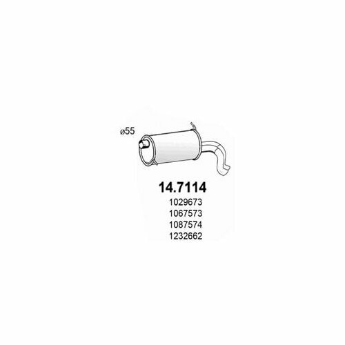 Глушитель выхлопных газов конечный, ASSO 14.7114 (1 шт.)