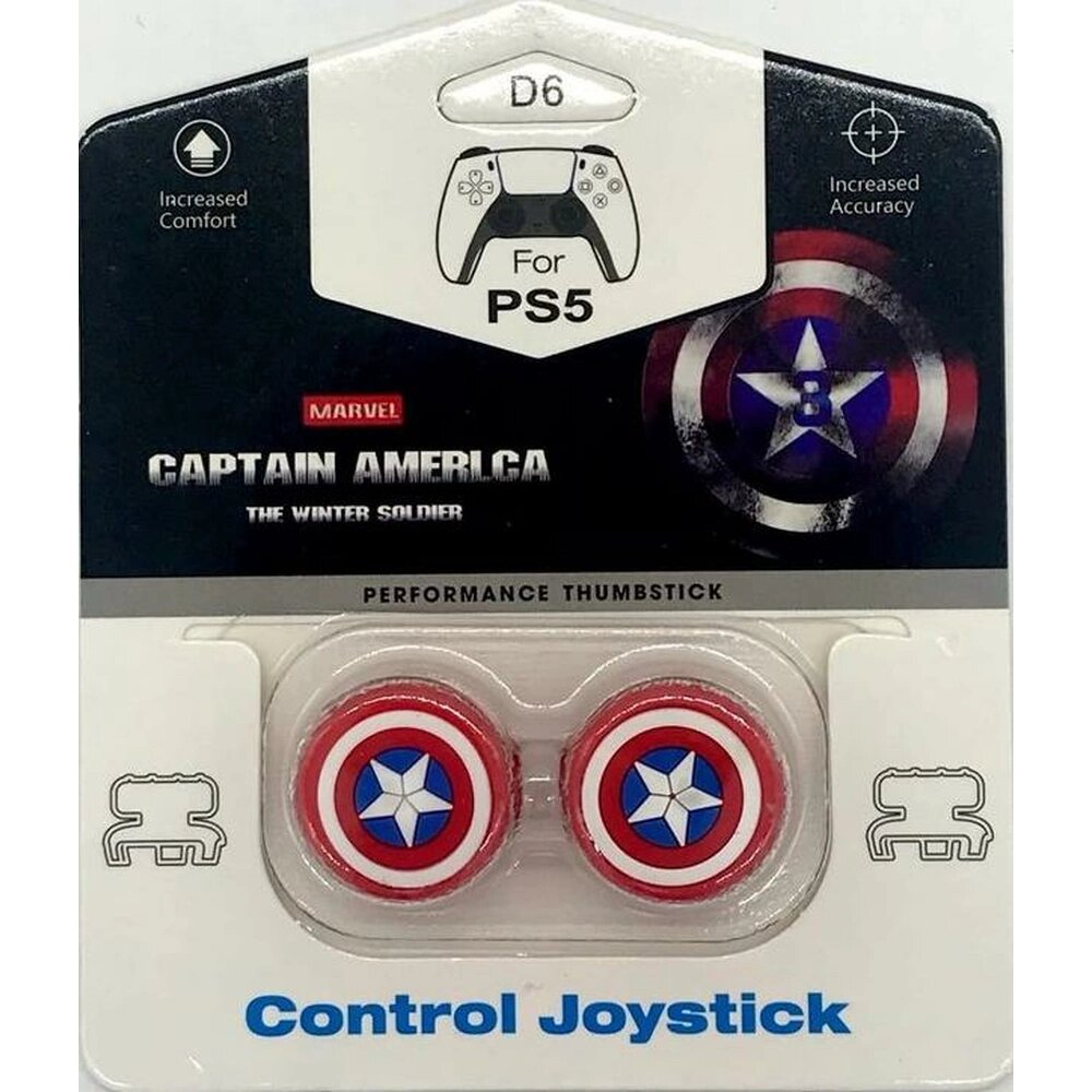Высокие накладки на стики FPS Captain America для геймпада DualSense Красный